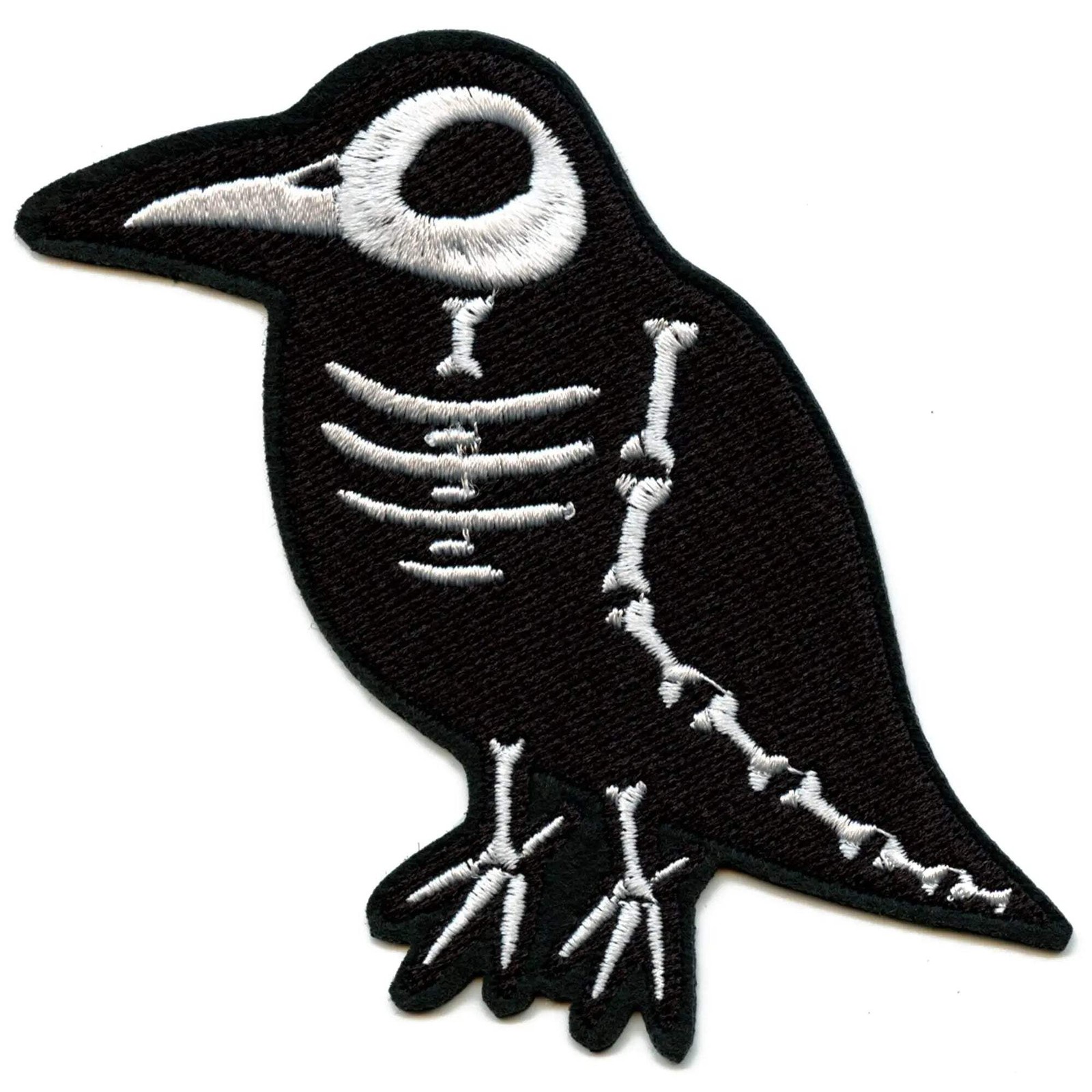 Crow Skeleton X-Ray Patch Scary Inner Bird Embroidered Iron On | eBay