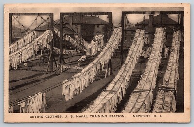 Newport RI US Naval Training Station Navy Sailor Drying Clothes On The ...