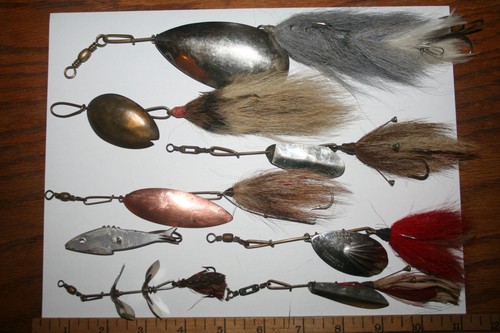 Vintage Lot of 8 Metal Fishing Spinners-Large and Small-Early Blades ...