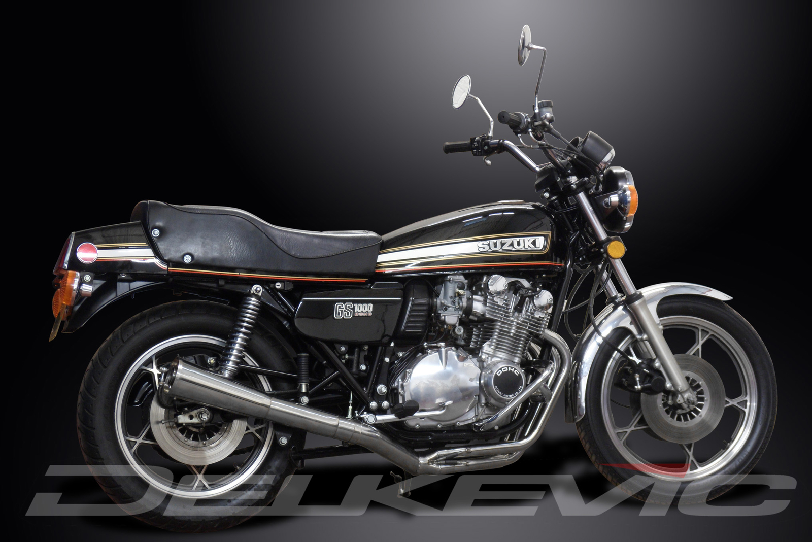Suzuki GS1000E 1978-1980 Full Exhaust 4-1 Stainless Classic Megaphone ...