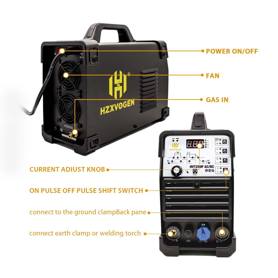 200A Tig Welder Aluminum AC/DC Pulse 110V/220V HF TIG Welding Machine ...