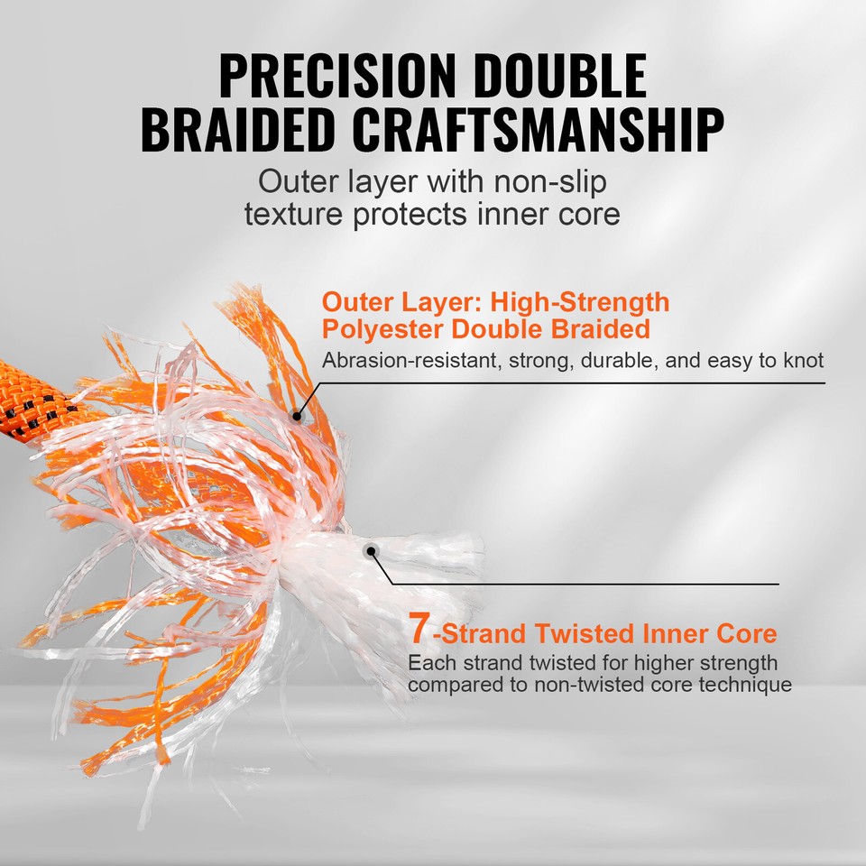 Tree Climbing Rope 150 Ft 1/2" Double Braid Polyester Arborist Rope ...