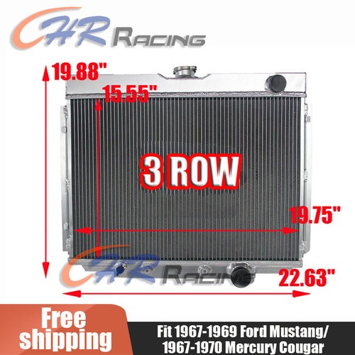 3 Row Aluminum Radiator for 1963-1969 Ford Fairlane 1967-1969 Ford ...
