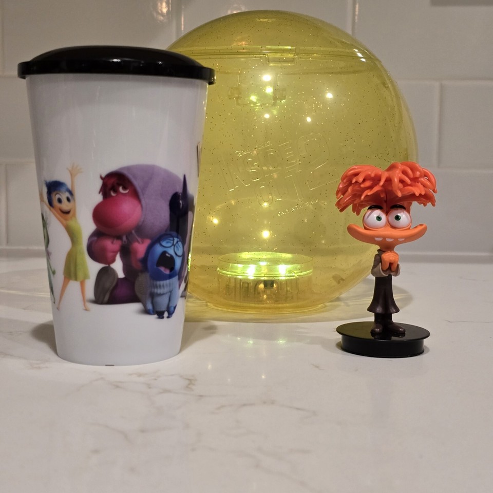 AMC Inside Out 2 Popcorn Bucket & Cup W/ Anxiety Topper, Memory Orb | eBay