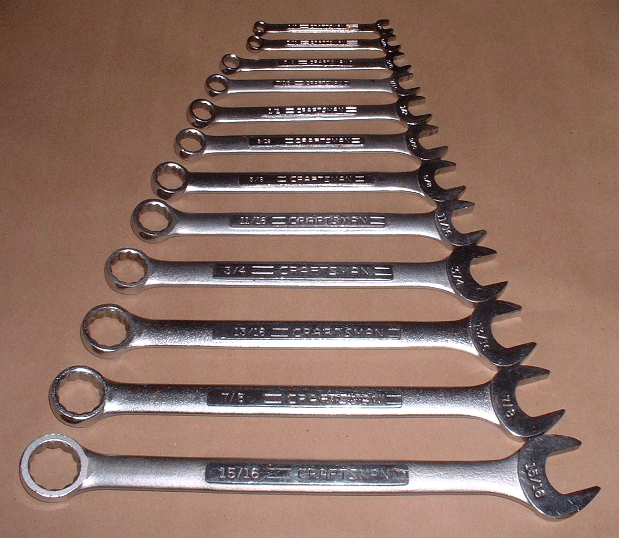 Craftsman USA 12pt. SAE 12pc. Combination Wrench Set 1/4" - 15/16" -VV ...