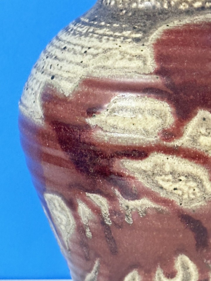 Pigeon River Pottery Vase Tena Kerns Signed 2005 Drip Rust Red And ...