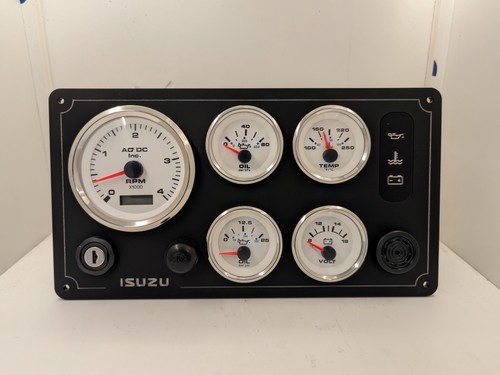 Isuzu Engine Marine Instrument Panel 5 Premier Gauges (Made in USA) | eBay