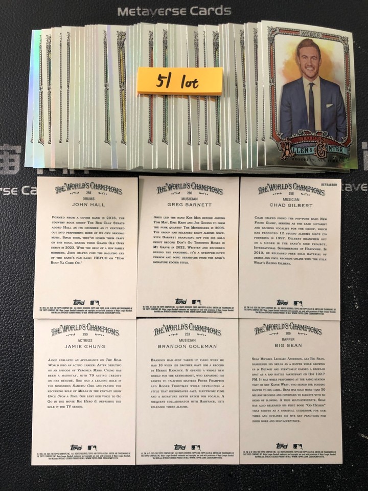 Lot 51 2025 Topps Allen & Ginter Chrome/Foil/X-Fractor John Hall Jamie ...