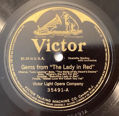 Victor Light Opera Co – 78 rpm Victor 35491: Gems from Lady in Red | eBay