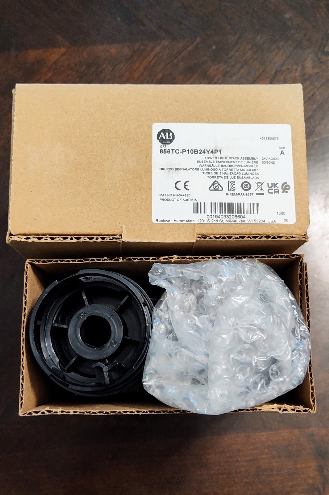 Allen Bradley Stack Light - Base w/ Red light and Horn 856TC-P10B24Y4P1 ...