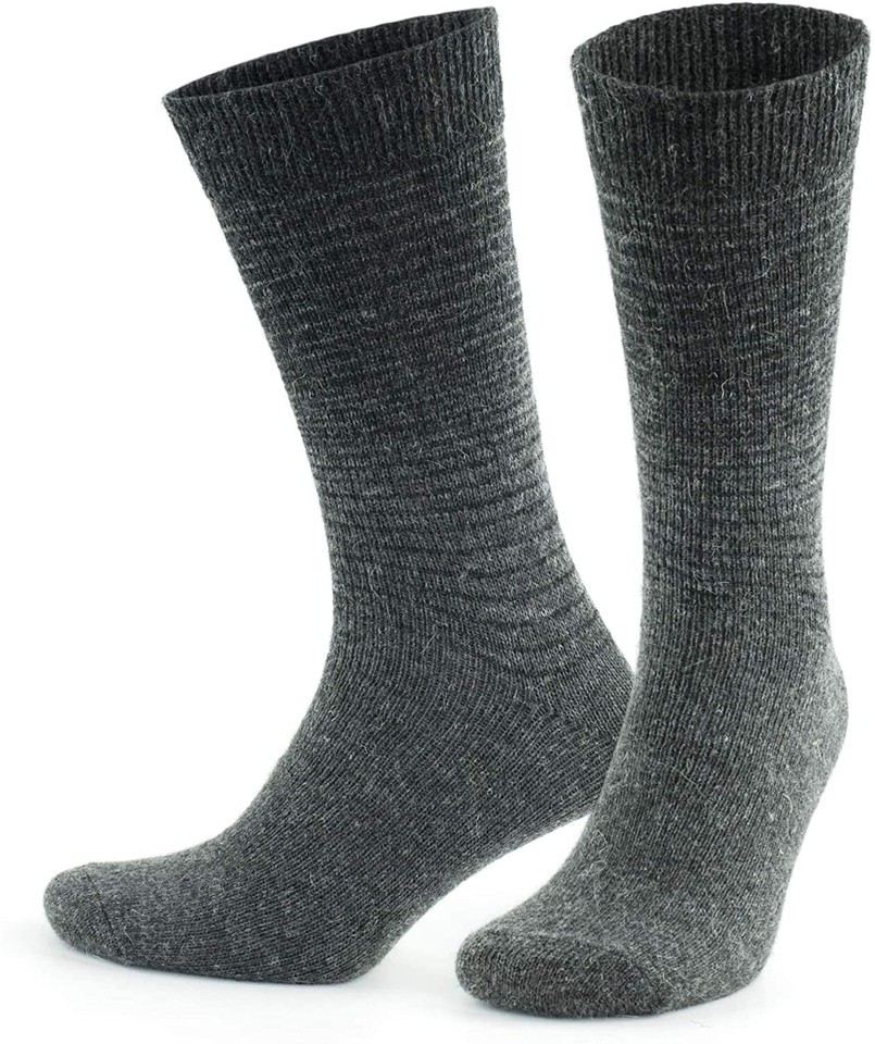 Alpaca Thermal Wool Socks for Women and Men - 2 PAIRS - Thick Knitted ...