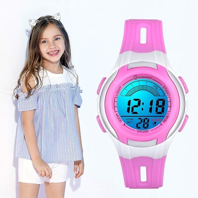 Edillas Kids Digital Watches for Girls Boys,7 Colors LED Flashing (Y4 ...