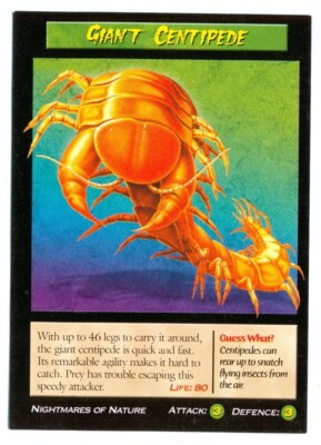 Weird N’ Wild Creatures Nightmares of Nature Card # Giant Centipede ...