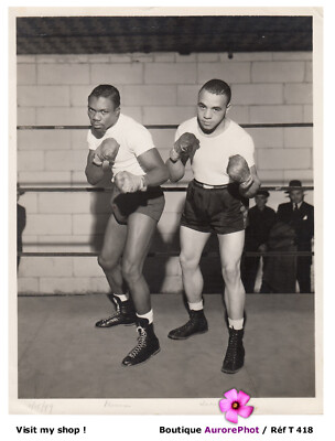 BOXE, SPORT, LE BOXEUR AMÉRICAIN BOBBY LEE & AUTRE BOXEUR À IDENTIFIER ...