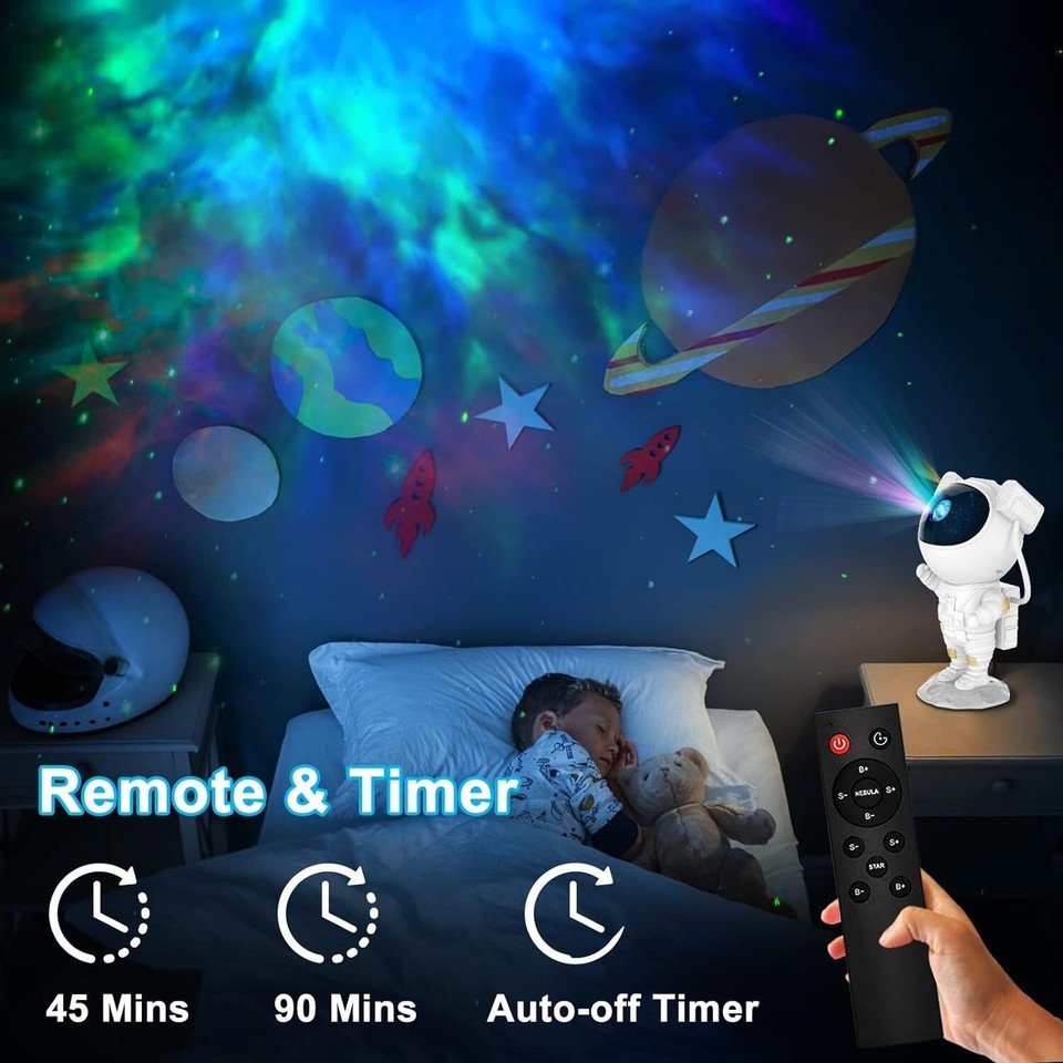 Star Projector Night Light Astronaut Projector W/ Remote/Timer Kids ...