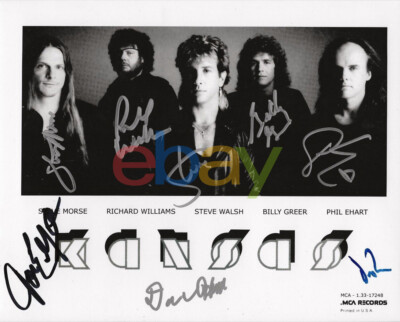 KANSAS band SIGNED 8x10 photo by 4 original members +3 reprint | eBay