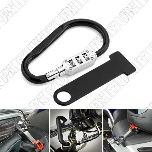 One Padlock Helmet Security Lock & T-bar Tool Universal Motorcycle ...