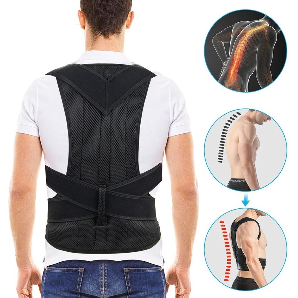 True-Fit Posture Corrector For Men Women Adjustable Belt Back Brace ...