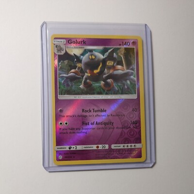 Golurk 90/236 Rare Reverse Holo 2019 Cosmic Eclipse Pokemon Card NM ...