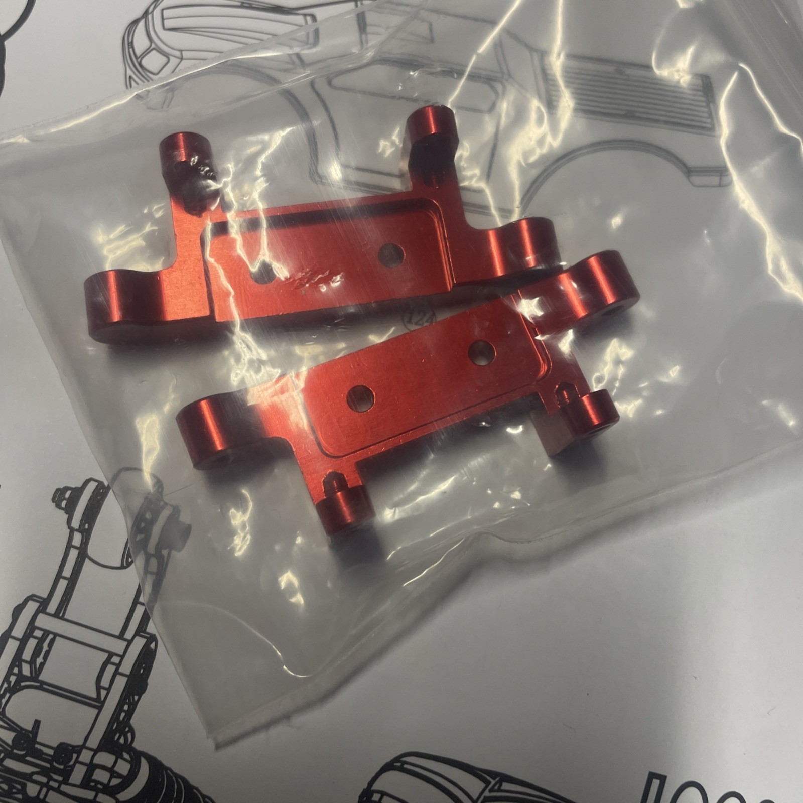 🇺🇸 Red Aluminum Upper arm support suspension EA1012 1/10 JLB Racing ...