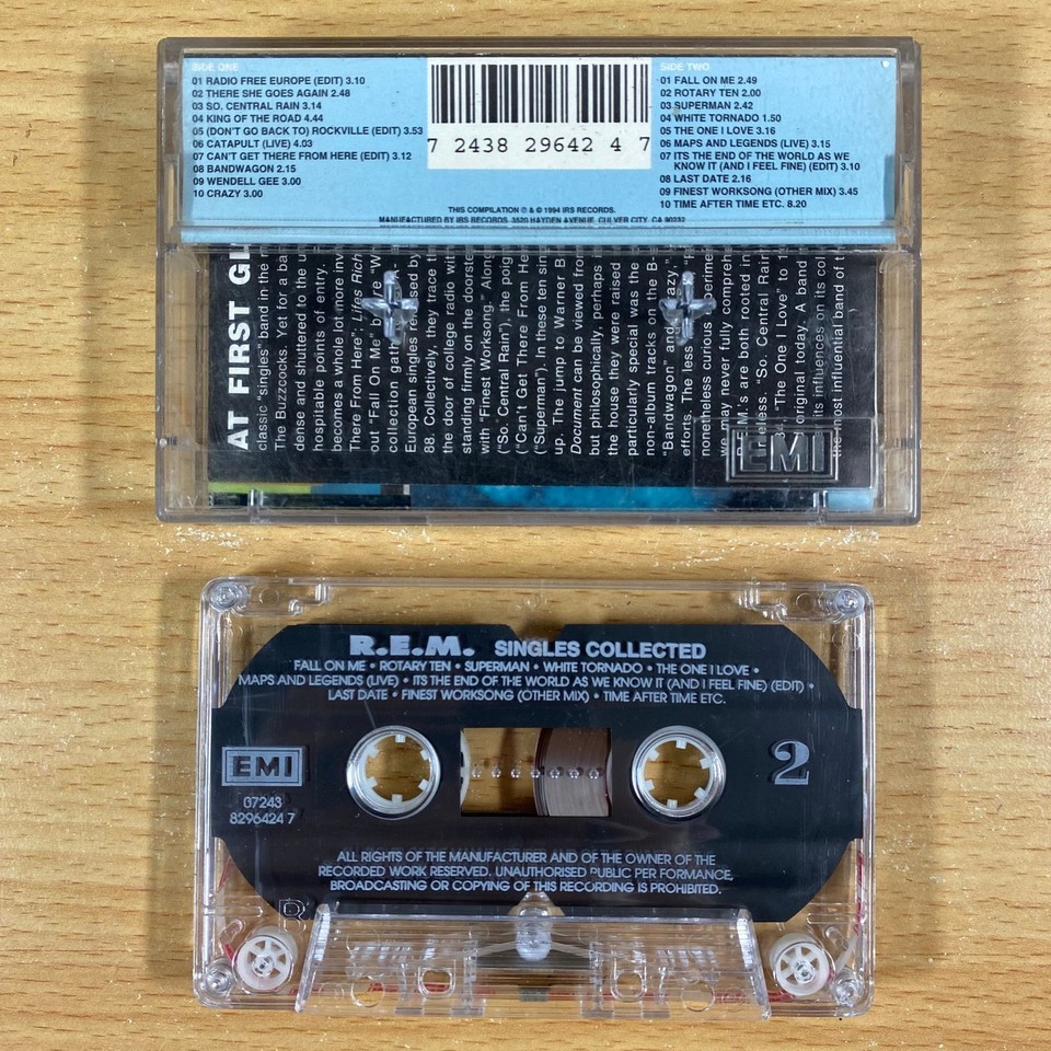 R.E.M.: Singles Collected (1994) A compilation album / Cassette Tape ...
