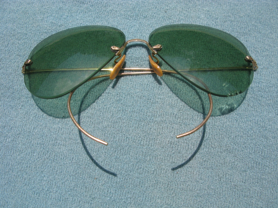 Original Vintage Bausch and Lomb Ray Ban Aviator Sun Glasses 12K GF ...