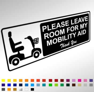 Disability Mobility Aid Awareness Sticker Decal, Car Park Space ...