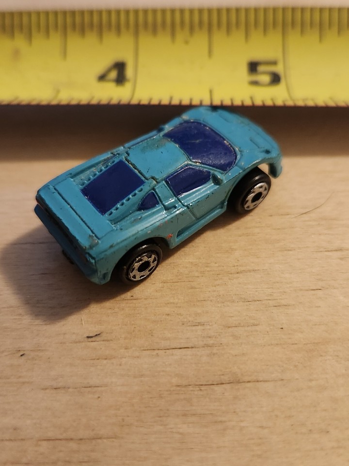 MICRO MACHINES BUGATTI EB110 SUPERCAR # 4 Aqua Blue + Blue Windows ...