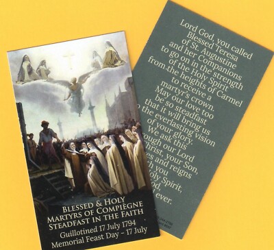 BEAUTIFUL TRAGIC Angel Holy Card Bless Teresa Guillotined Nuns Martyrs ...