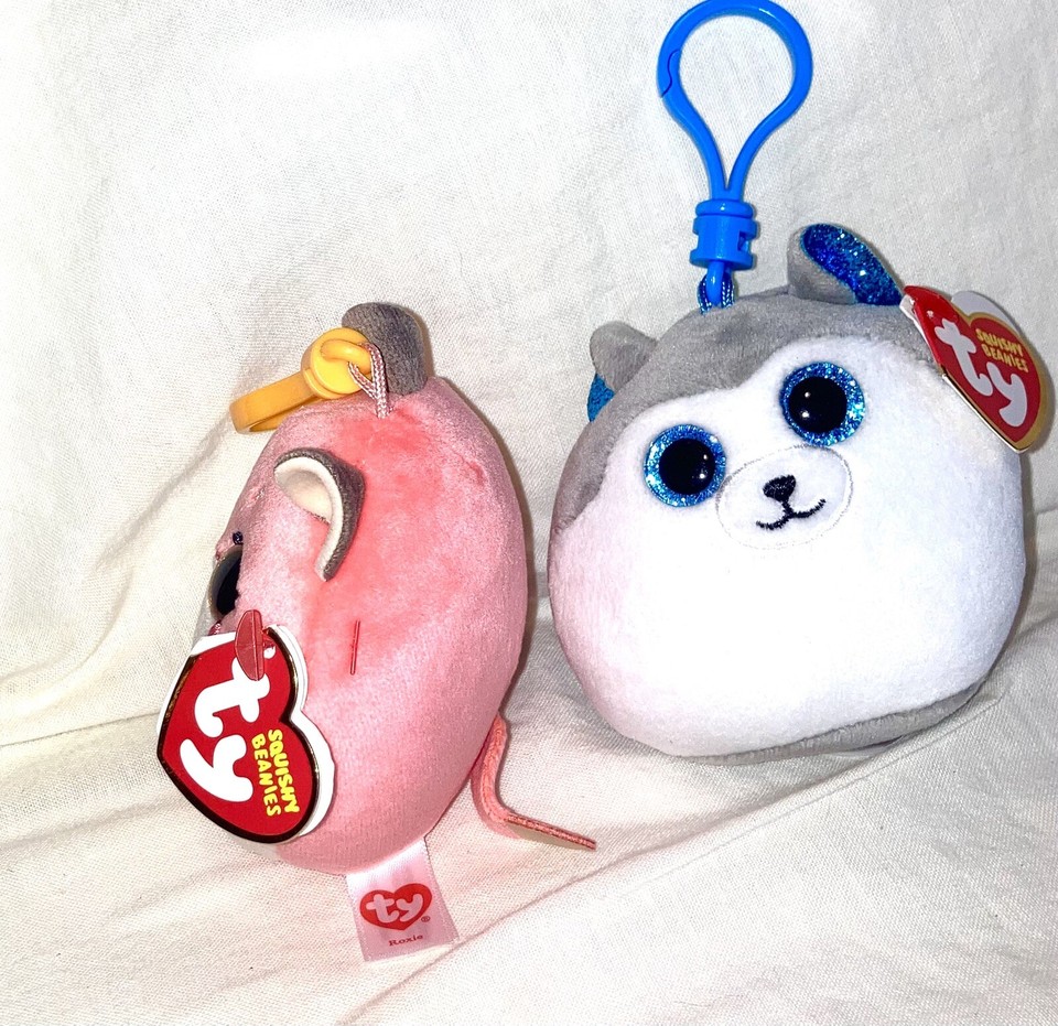 2 ty BRAND Blue Coral 3 dimensional key chains ROXIE AND SLUSH PLUSH | eBay