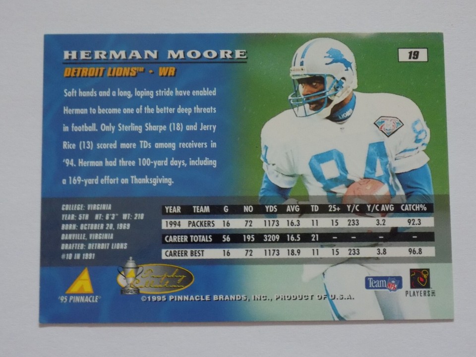 1995 Pinnacle Trophy Collection Herman Moore Card #19 | eBay