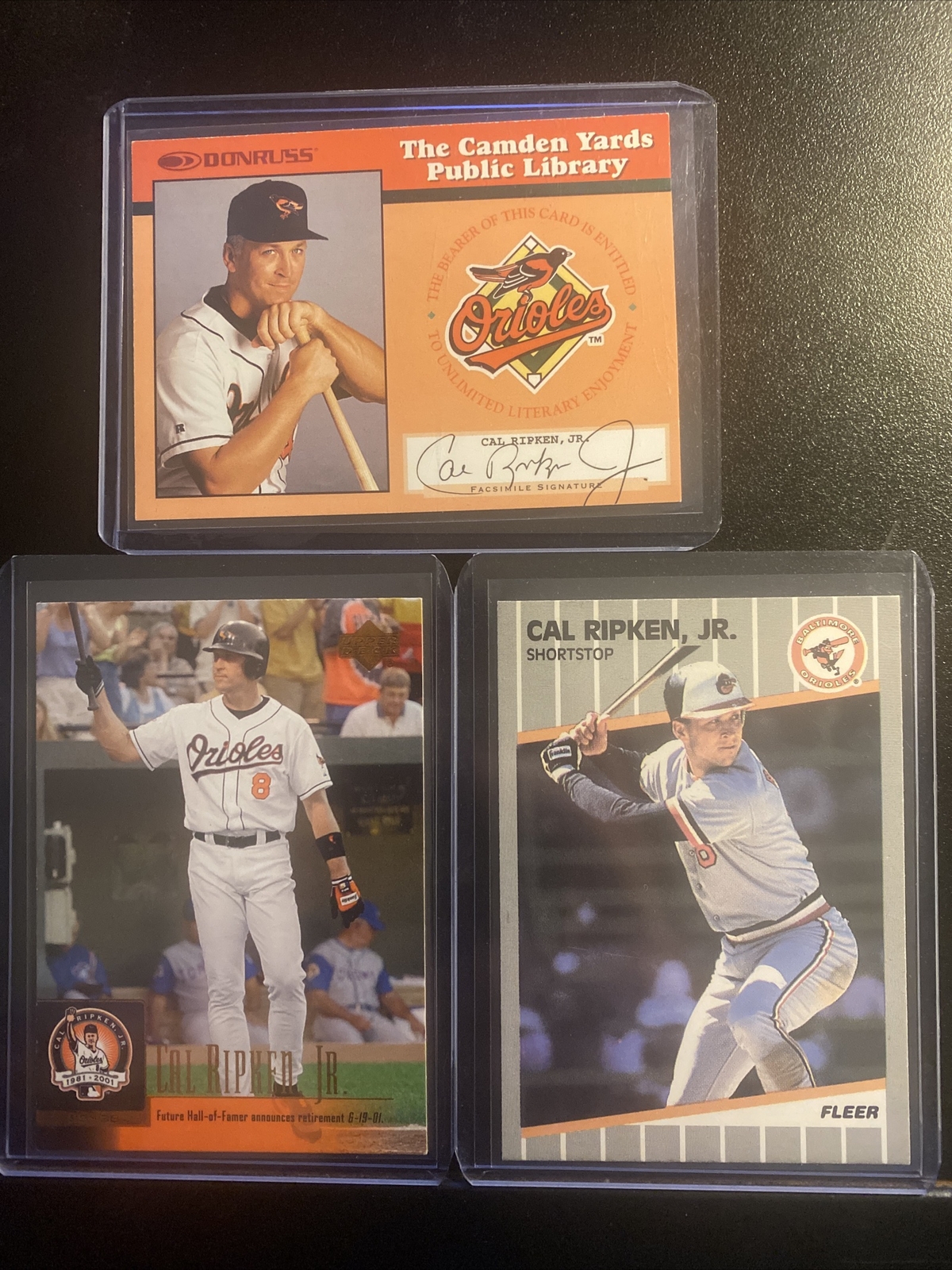 2001 Upper Deck Cal Ripken Jr Cal Ripken Jr #8 HOF, 1989 Fleer & Camden ...