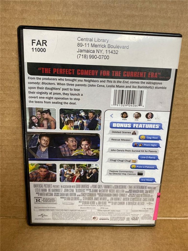 Blockers (DVD, 2018), John Cena Ex Library Copy 191329040874| eBay