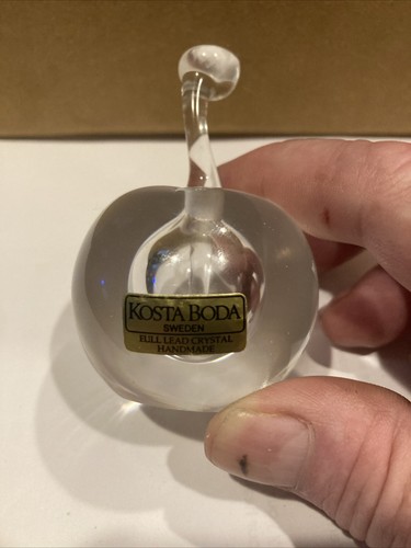 Kosta Boda Art Glass Lead Crystal Apple Removable Stem No Flaws ...