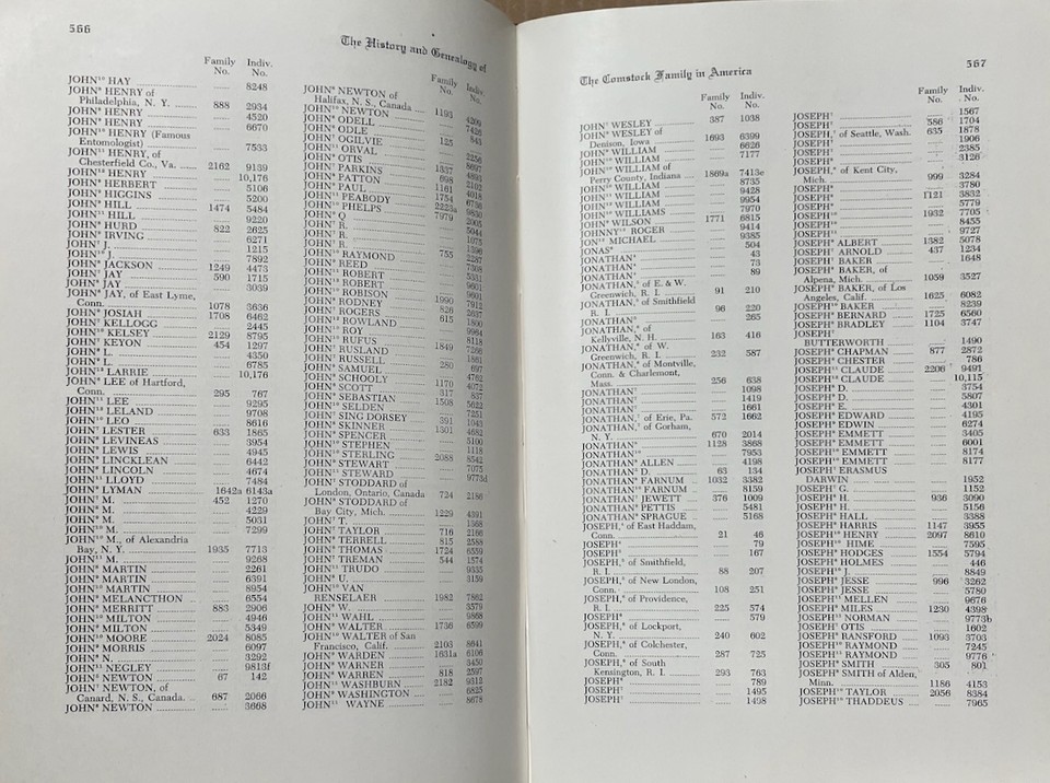 History and Genealogy of the Comstock Family in America / John Comstock ...