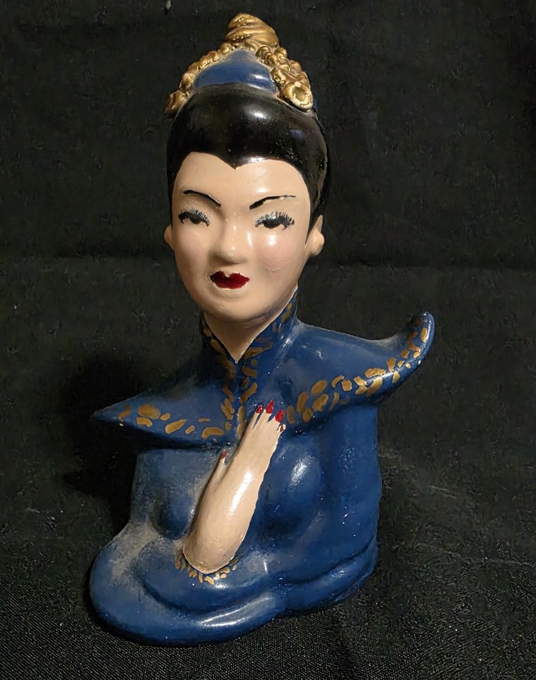 Vintage Mid Century Ceramic Figurine Chinese Man and A Woman Made In ...
