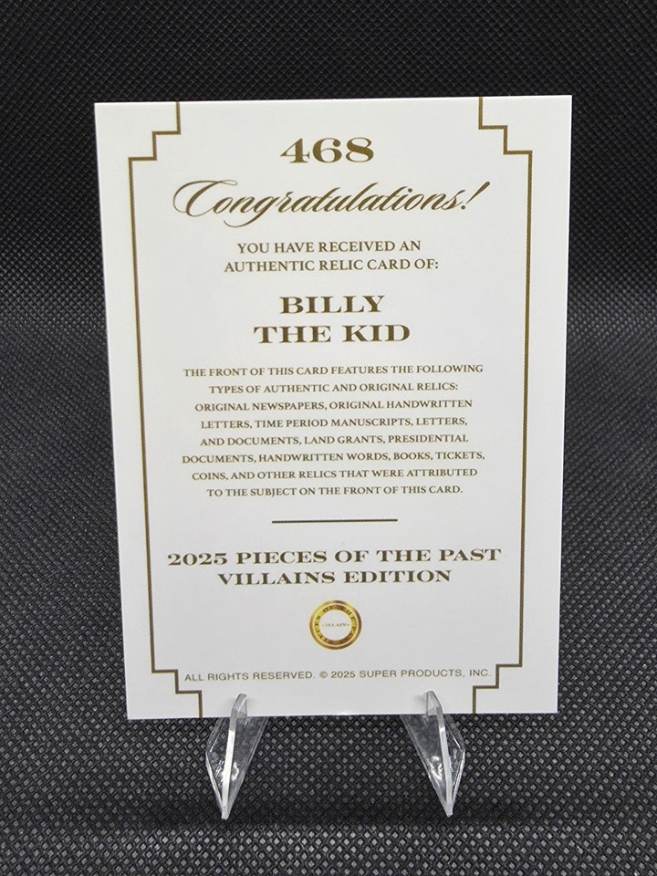 2025 Pieces Of The Past Villians Edition Jumbo Handwritten Relic ...