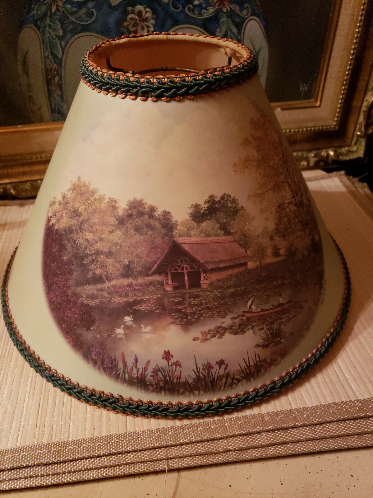 Homestead Shoppe Lamp Shade 1998 Lapaz IN Prairie Garden Blue | eBay