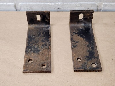 JEEP CJ 1972-75 Factory Fuel Gas Tank Skid Plate Mounting Bracket Pair ...