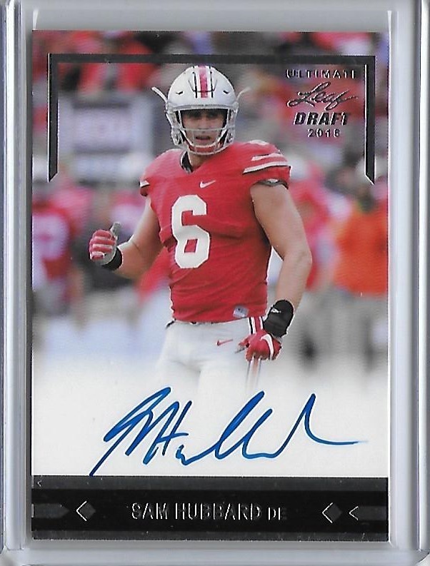 2018 Leaf Ultimate Draft SAM HUBBARD "1992" Silver Foil Auto RC Bengals ...