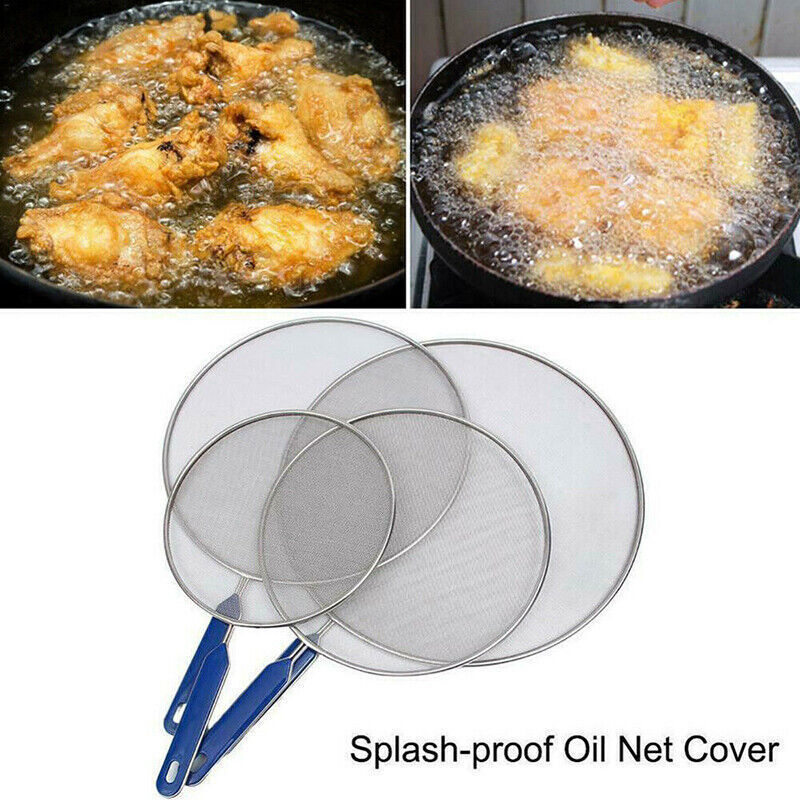 4Size Anti Splatter Guard Oil Net Splash Cover Pan Screen Kitchen ...