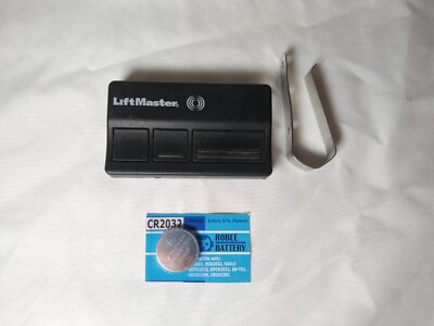 Liftmaster 373LM 3-Button Remote Control w/Fresh Battery + Visor Clip ...