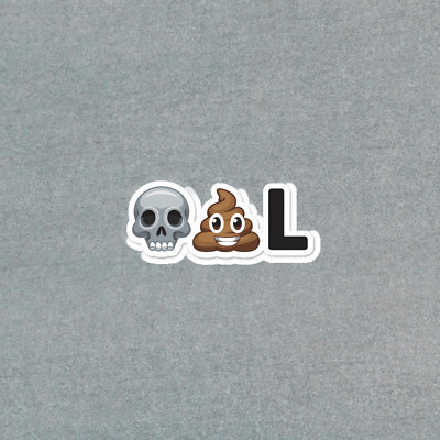 Skull Poop Emoji LOL Funny Sticker Pack Decals for Laptops Phones #4933 ...