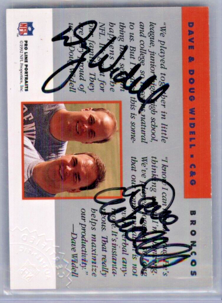 1992 Pro Line Portraits Auto Dave Widell Doug Widell Rookie #DWDW ...