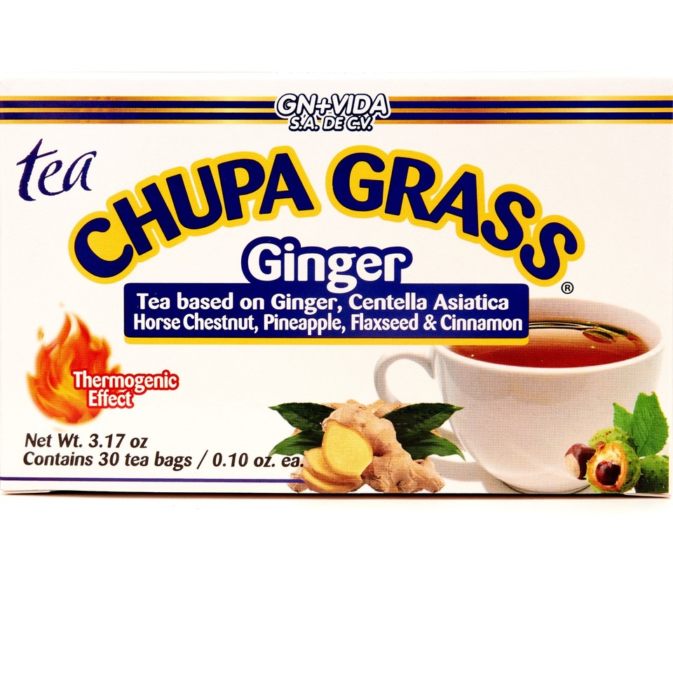 2 PACK Chupa Grass Ginger Jengibre Thermogenic Tea 60 Day Supply Linaza ...
