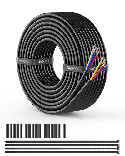 NAOEVO 18 Gauge Wire 4 Conductor Wire, 18 AWG 4 Core Stranded PVC Cable ...