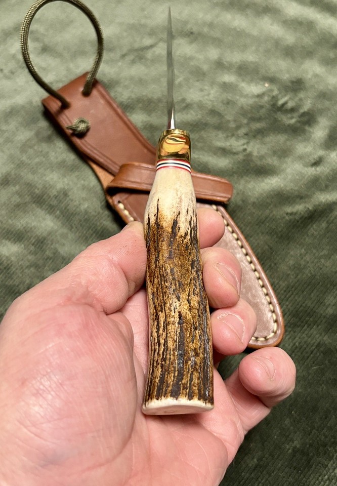 Randall Knife Older Model 8-4 Trout & Bird Carbon steel blade Gorgeous ...