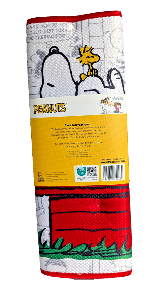 Peanuts Snoopy 2-pk Dish Drying Mats Cartoon Sketch 16 x 18-in Kitchen ...