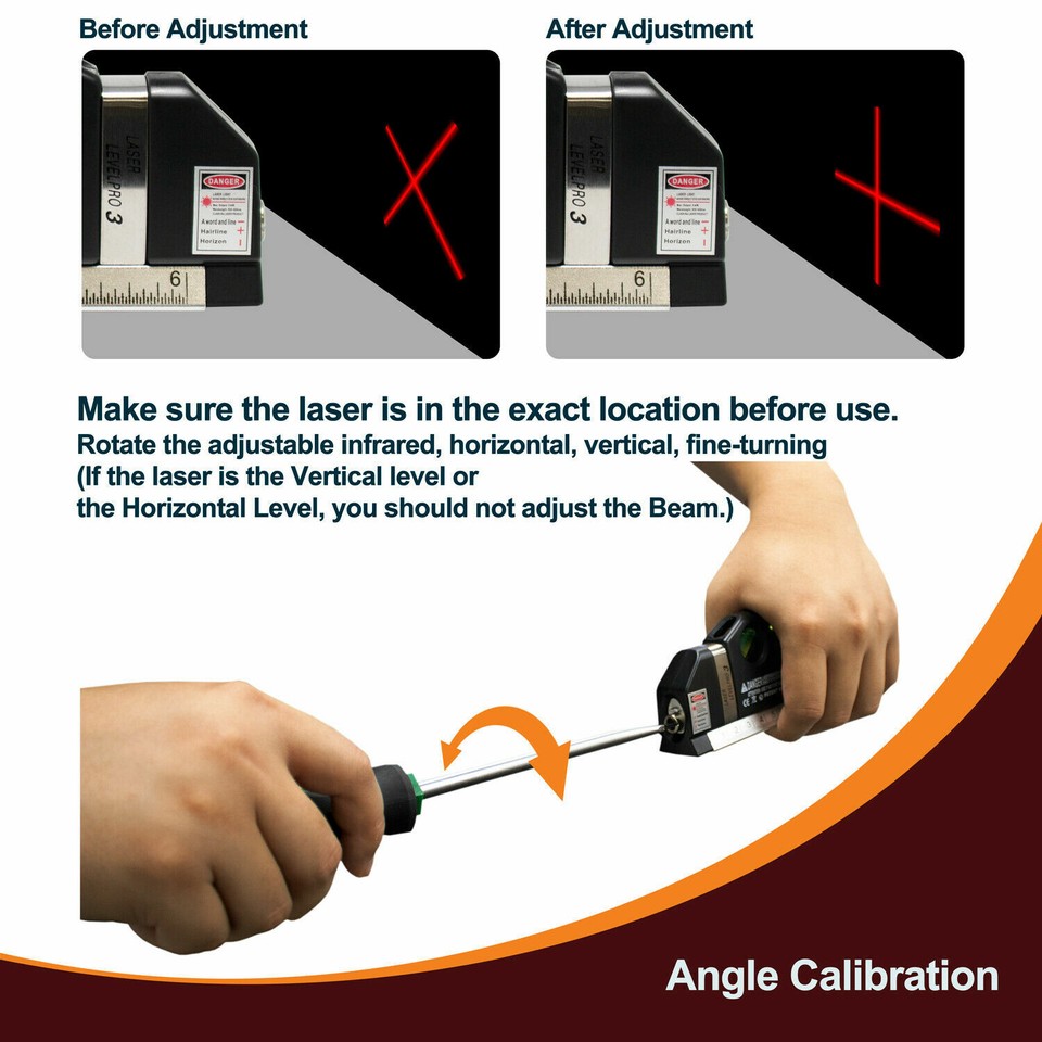 Multipurpose Laser Level Vertical Horizon Measuring Tape Aligner Metric ...