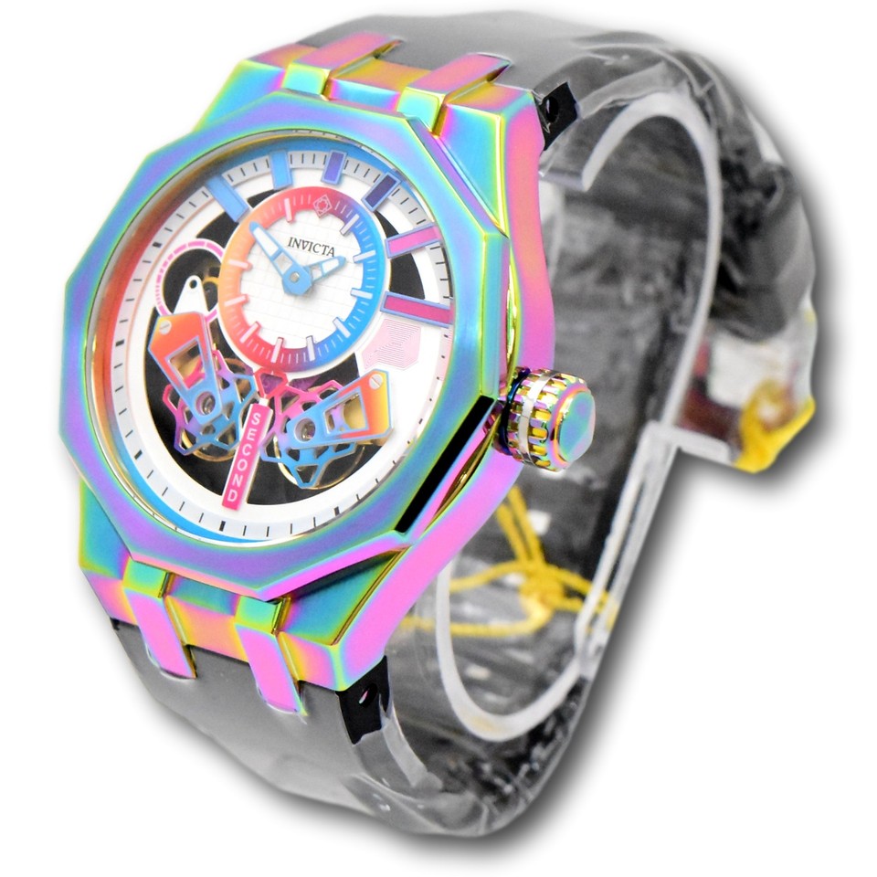 Invicta Iridescent Dual Open Heart Automatic Men's LARGE 52mm Watch ...